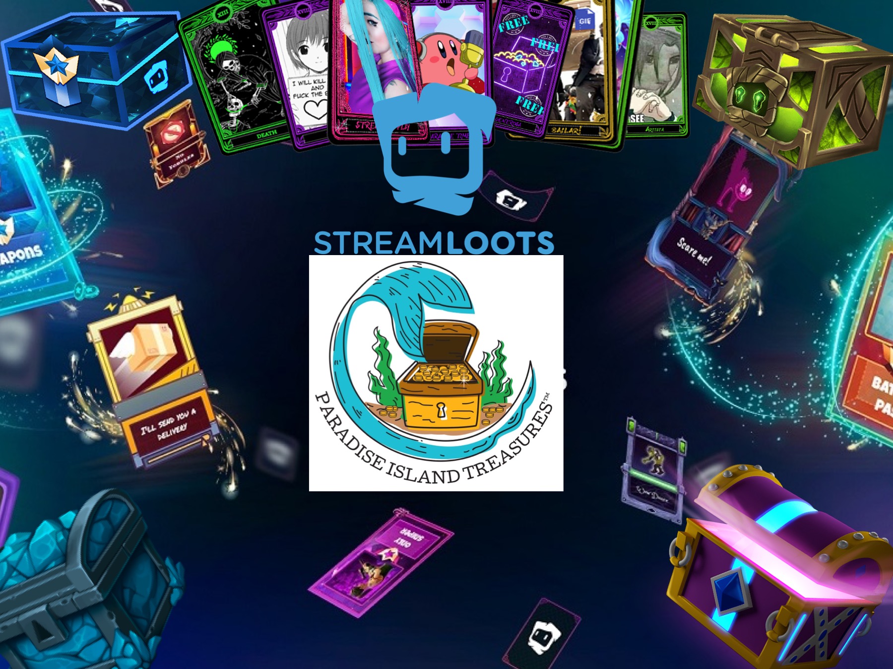 Streamloots | Paradiseislandtreasures | Support me with Streamloots.